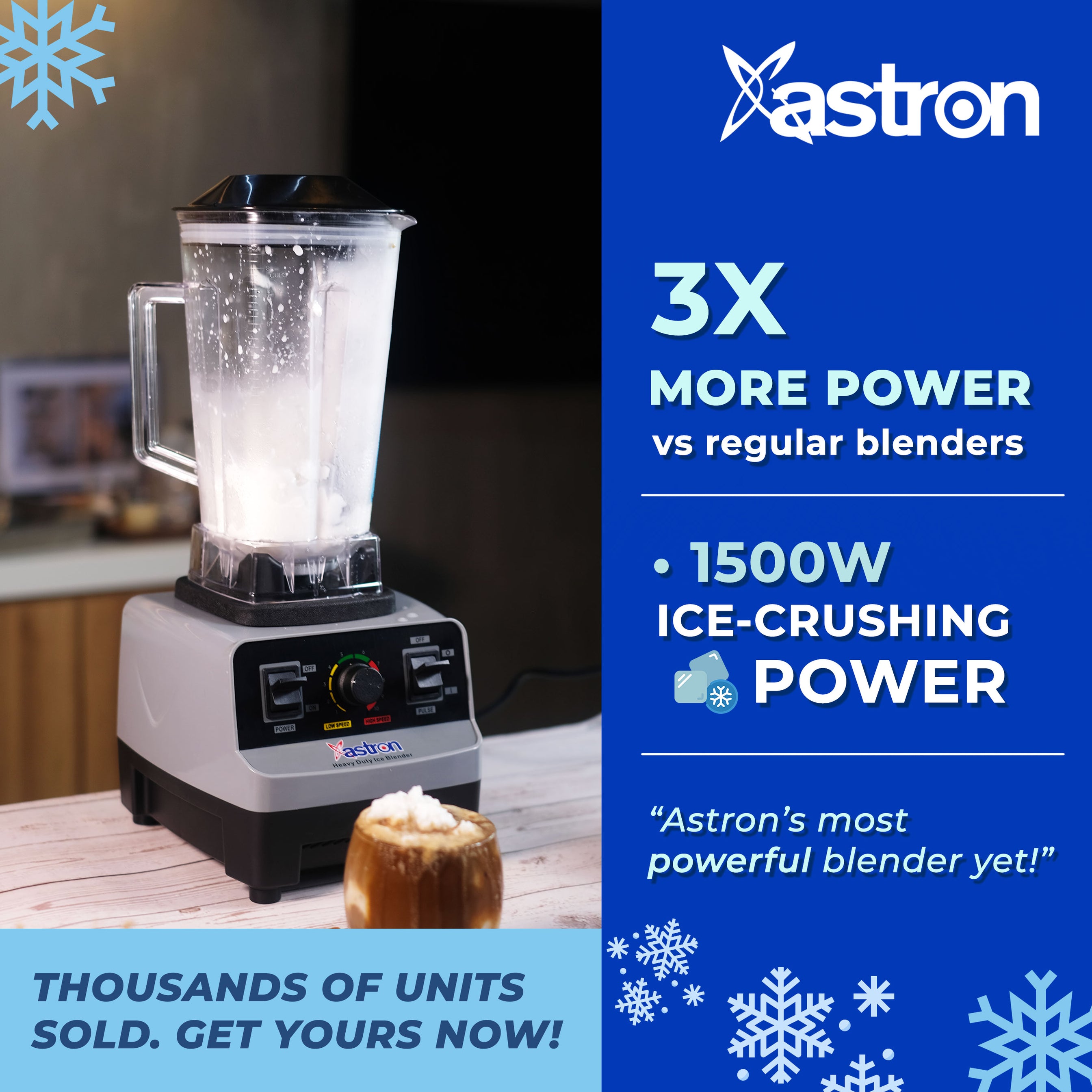 Astron Ice Power Heavy Duty Ice-Crushing Blender (1500W) (2L Capacity ...